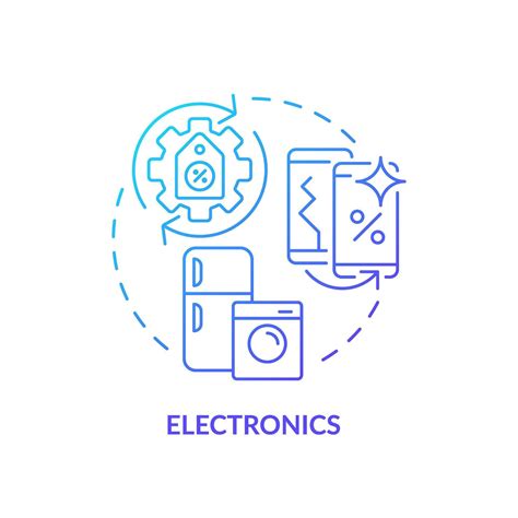2d Blue Gradient Icon Electronics Concept Simple Isolated Vector C2c Thin Line Illustration