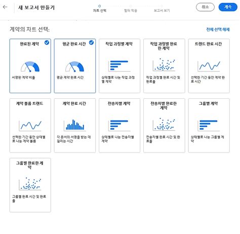 새 보고서 차트 만들기