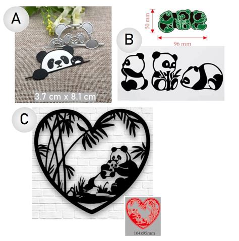 Matrice De D Coupe En M Tal Panda Pandas Matrices De D Coupe Etsy France