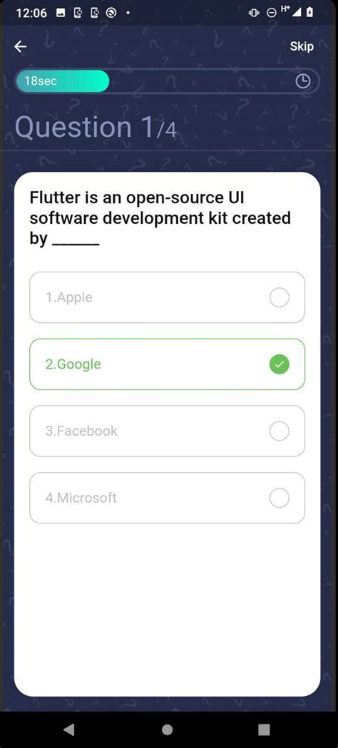 Quiz App Developed With Flutter On Behance