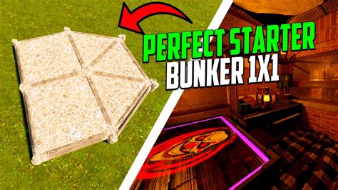 Perfect Starter Bunker 1x1 Rust Base Design 2023 Youtube