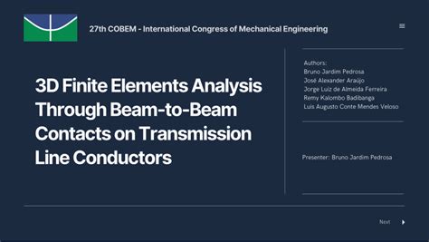 Pdf 3d Finite Elements Analysis Through Beam To Beam Contacts On Transmission Line Conductors