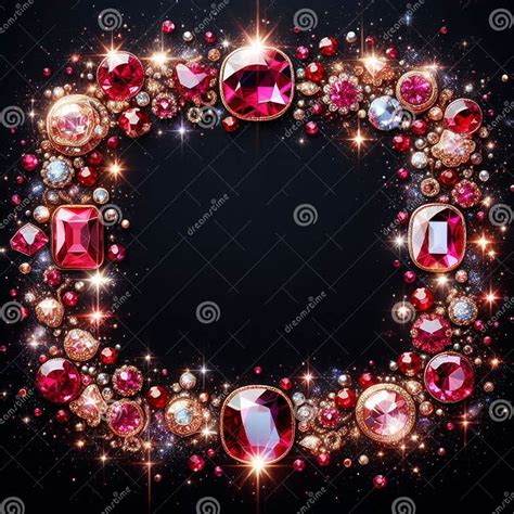 Beautiful Frame Of Rubies To Make A Ruby Jewel Frame Or Border Stock Illustration Illustration