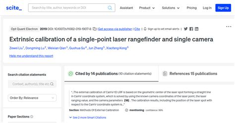 Extrinsic Calibration Of A Single Point Laser Rangefinder And Single Camera