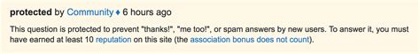 why was this question protected meta stack overflow
