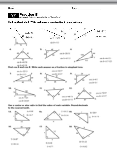 Trigonometry Worksheets Worksheets Printable Online Answers Worksheets Library