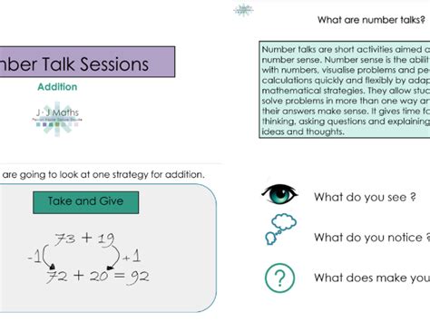 Number Talks Addition Teaching Resources