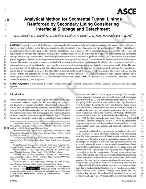 Pdf Analytical Method For Segmental Tunnel Linings Reinforced By Secondary Lining Considering