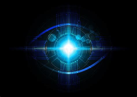 futuristic eye detection technology concept with binary code vector