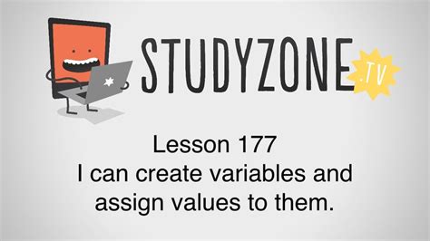 I Can Create Variables And Assign Values To Them Youtube