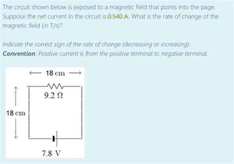 Solved The Circuit Shown Below Is Exposed To A Magnetic Chegg