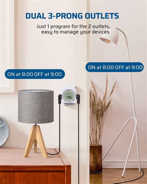 Dewenwils Digital Timers For Electrical Outlets Daily 7 Day Ctd 120v 15a 1800w Indoor Light