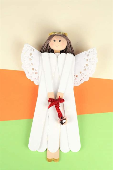 Popsicle Stick Angel Christmas Craft Popsicle Stick Christmas Crafts Christmas Angels