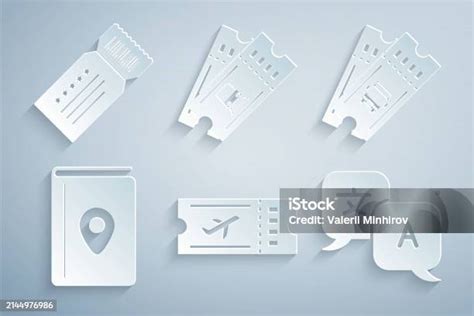 항공권 버스 표지 책 여행 가이드 번역기 기차 및 티켓 아이콘을 설정합니다 벡터 3차원 형태에 대한 스톡 벡터 아트 및 기타 이미지 3차원 형태 건네주기 공휴일