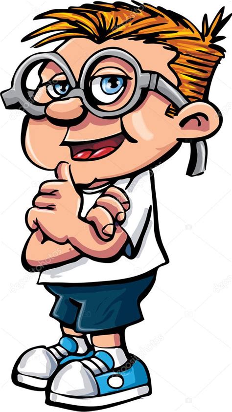 Lindo Chico Nerd De Dibujos Animados 2023