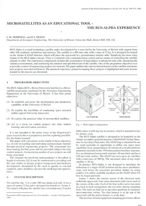 Microsatellites As An Education Tool The Bus Alpha Experience Bis Shop