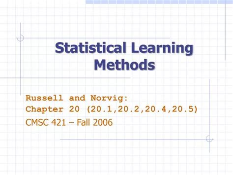 Ppt Statistical Learning Methods Powerpoint Presentation Free