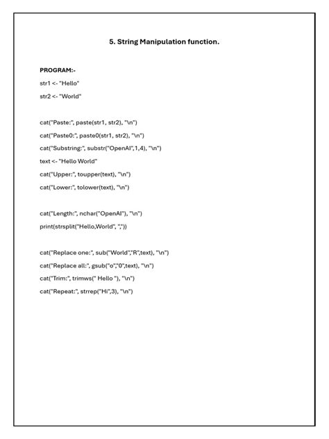 String Manipulation Function Pdf
