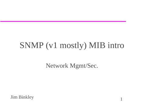 PPT SNMP V1 Mostly MIB Intro DOKUMEN TIPS