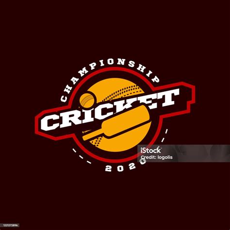 현대 전문 타이포그래피 크리켓 스포츠 슈퍼 영웅 스타일 벡터 엠블럼과 볼 템플릿 로고 디자인 옷 카드 배지 아이콘 엽서 배너 태그 스티커 인쇄에 대한 재미있는 인사말 T