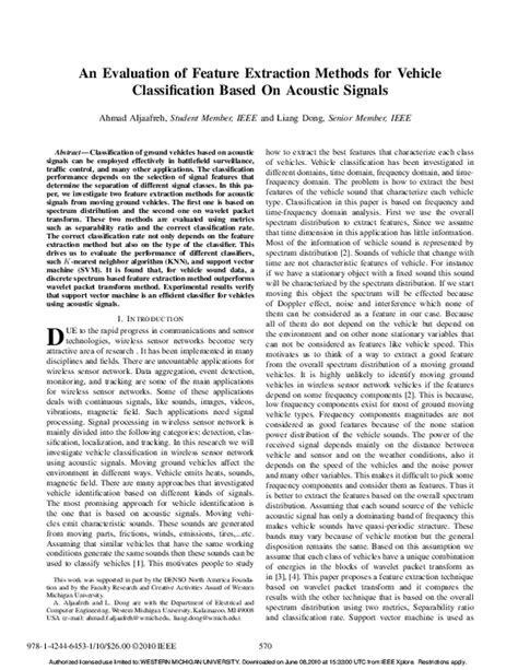Pdf An Evaluation Of Feature Extraction Methods For Vehicle