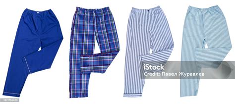 흰색 배경에 고립 된 스웨트 팬츠 세트 흰색 배경에 고립 된 수면 잠옷바지 체크 무늬 와 줄무늬 파자마 바지 흰색 배경에 격리 파자마에 대한 스톡 사진 및 기타 이미지