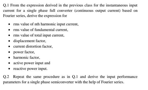 q 1 from the expression derived in the previous class