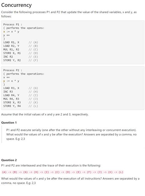 solved concurrency consider the following processes p1 and
