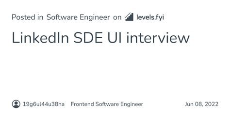 Linkedin Sde Ui Interview Levelsfyi Community