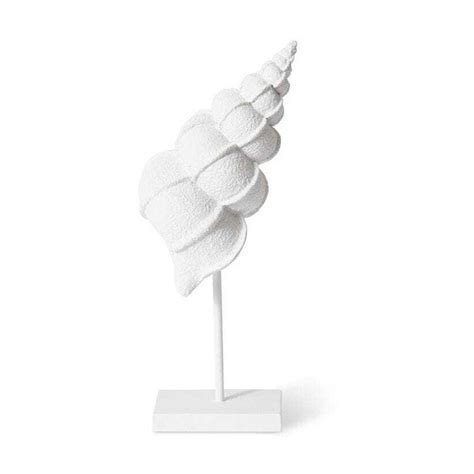 E Style 35cm Resin Conch Shell Stand Sculpture Decor Figurine Ornament White Big W