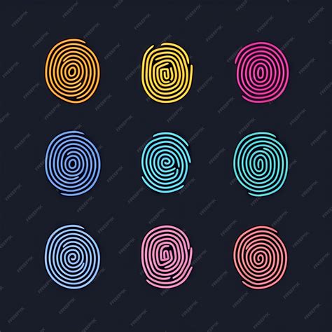 Premium Ai Image Artificial Intelligence Fingerprint Icon Set Created With Generative Ai