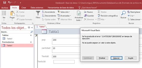 Access Guardar Valor Al Salir