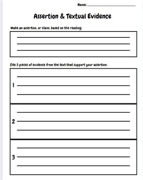 Assertion And Evidence Worksheet 100 Customizable Canva Template Etsy