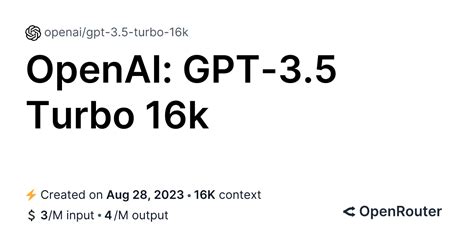 Gpt 35 Turbo 16k Api Providers Stats Openrouter