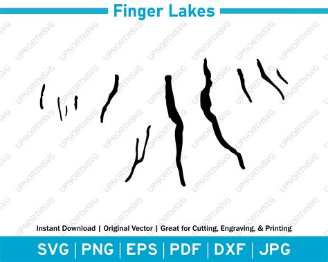 finger lakes new york silhouette map svg vector graphic file shape
