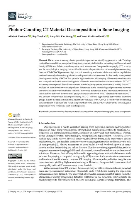 Pdf Photon Counting Ct Material Decomposition In Bone Imaging