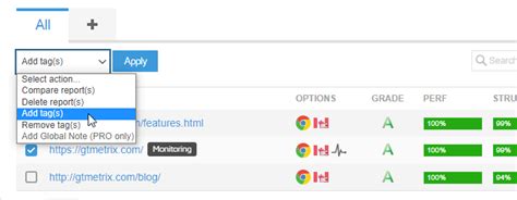How To Use Tags Gtmetrix