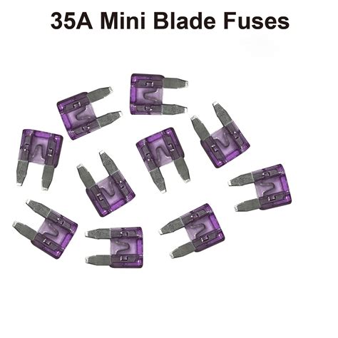 10 Pcs 35a Mini Blade Fuses Purple Car Truck Auto Fuses 35 Amp Fuse