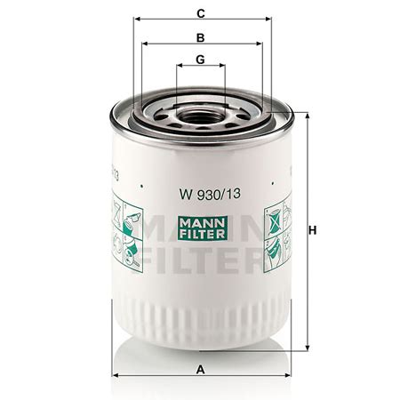 Масляный фильтр MANN-FILTER W930/13 : Купить масляный фильтр MANN (МАНН ...