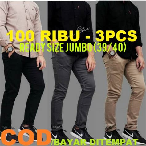 Jual Turun Harga 100 Ribu Dapat 3 Pcs Size 27 40 Jumbo Celana Panjang