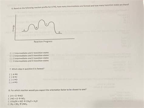 Solved 6 Based On The Following Reaction Profile For Ad