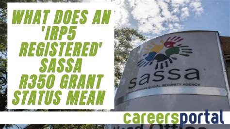 What Does An IRP5 Registered SRD Grant Status Mean Careers Portal YouTube