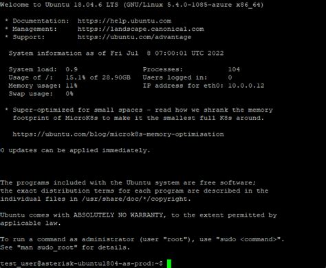 guidance on usage asterisk system server on ubuntu 18 04 lts