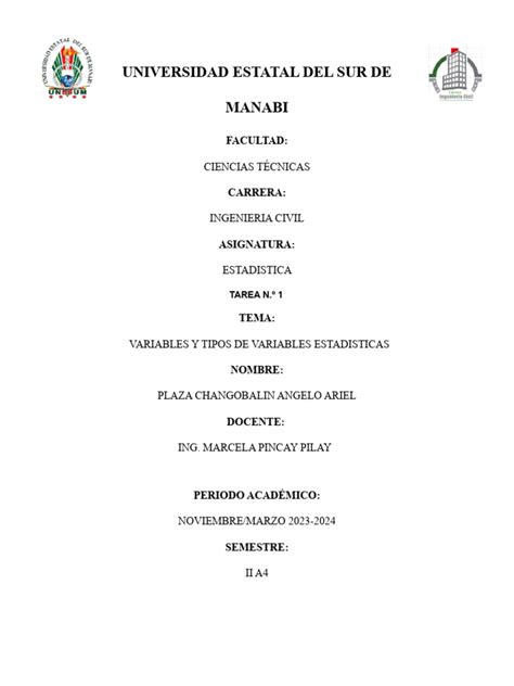 Variables Y Tipos De Variables E Pdf Estadísticas Ingeniería