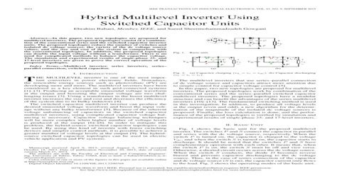 Download Pdf Hybrid Multilevel Inverter Using Switched Capacitor Units