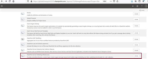[fixed] hidden error activate sharepoint server publishing