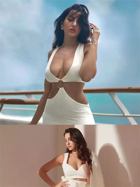 Times Nora Fatehi Raised The Temperatures In White Attires Times Of India