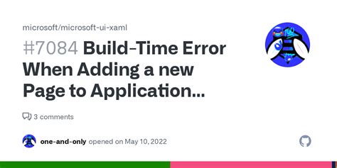 Build Time Error When Adding A New Page To Application Project Issue 7084 Microsoft
