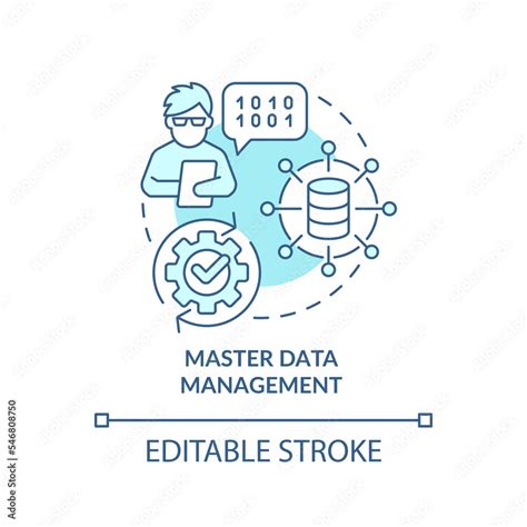 Master Data Management Turquoise Concept Icon Information Technology Abstract Idea Thin Line