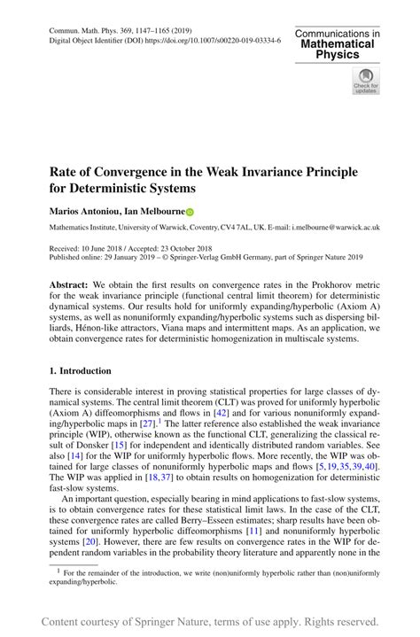 Rate Of Convergence In The Weak Invariance Principle For Deterministic